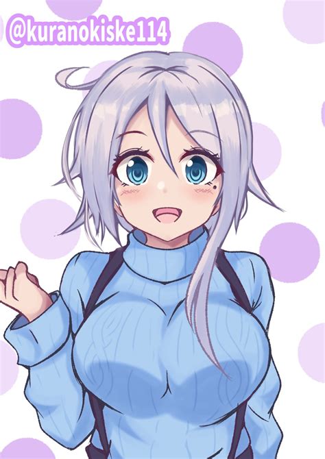 Safebooru 1girl Ahoge Bangs Blue Eyes Blue Sweater Commentary Request