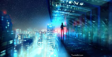 Cityscape Night Anime Wallpapers Wallpaper Cave