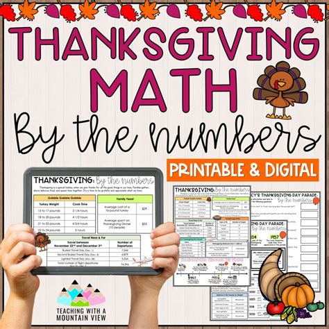 Thanksgiving Math By The Numbers Thanksgiving Math Activity Enrichment Teaching With A