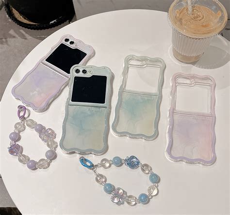 주얼리에이치 스트랩set 오로라 물결 웨이브 제트플립 케이스 플립3 플립5 Z플립4 갤럭시 지플립4 지플립3 지플립5