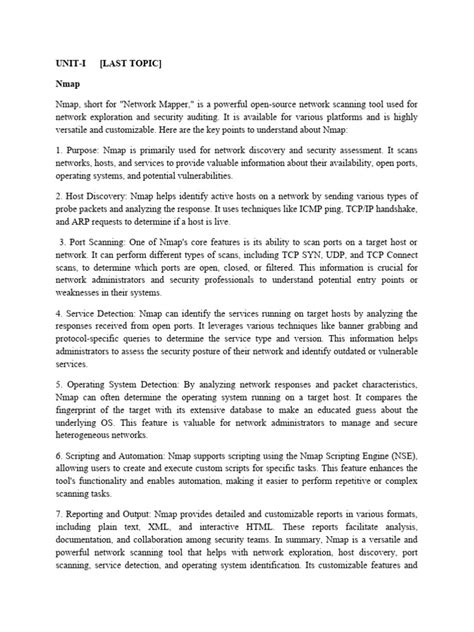 Unit 1 Nmap Zenmap Scanner Pdf Phishing Cybercrime