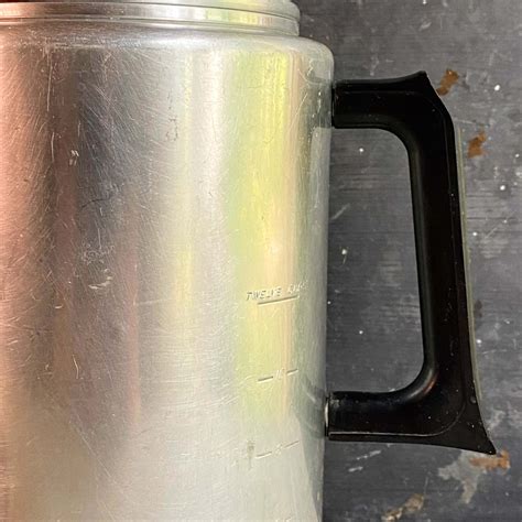 Vintage 1950s Mirro Aluminum Coffee Percolator 12 Cup Capacity With