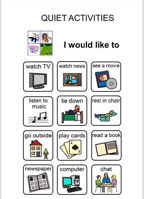 Printable Large Picture Communication Board Set For Adults Seniors Disabled Idd With Speech