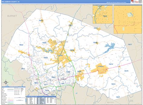 Williamson County Tx Zip Code Maps Basic