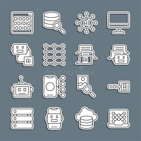 Set Line Neural Network Binary Code Chat Artificial Intelligence