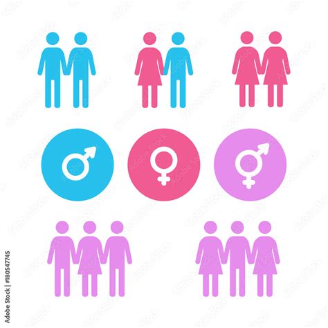 Sex Orientation Icons Stock Vector Adobe Stock