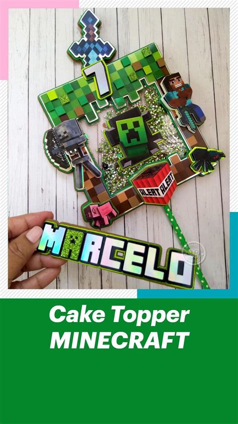Cake Topper Minecraft Decoraciones De Fiesta De Minecraft