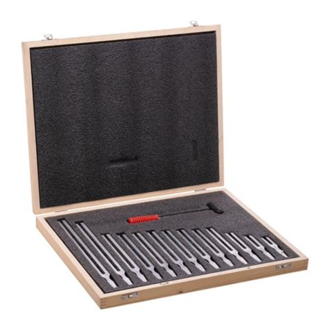 Supertek Aluminum Tuning Forks Set Of 13 With Mallet Tuning Fork Set