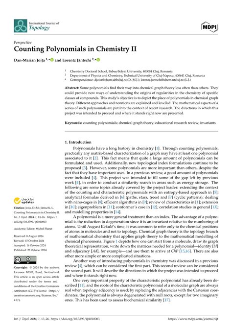 Pdf Counting Polynomials In Chemistry Ii