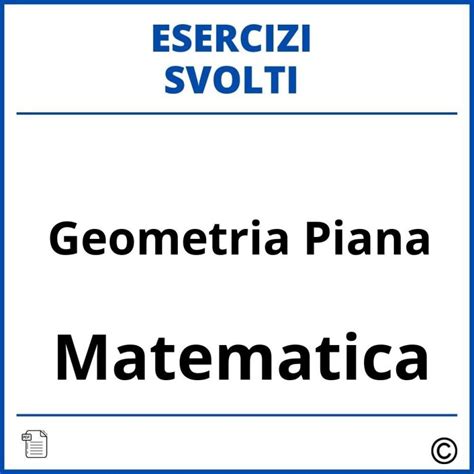 Esercizi Geometria Analitica Soluzioni Svolti PDF