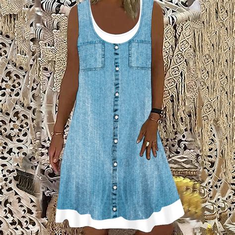 Cute Party Sun Dresses Daisy Print Knee Length Womens Casual Loose