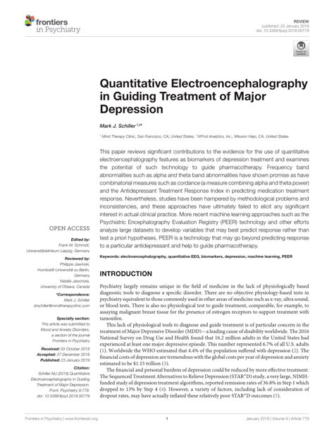 Pdf Quantitative Electroencephalography In Guiding Treatment Of Major Depression