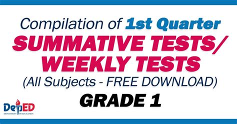 GRADE Compilation Of SUMMATIVE TESTS For Quarter DepEd Click