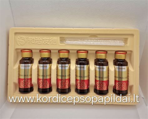 NEW! Foherb Oral Liquid 6 bottles of 30 ml each - Kordicepso papildai