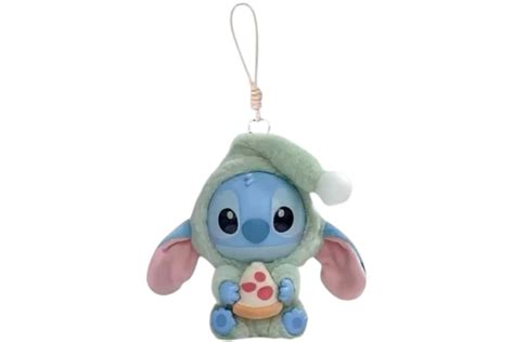 Miniso Top Toy Disney Stitch Eating Something Before Sleep Crispy Pizza
