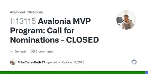 avalonia mvp program call for nominations closed · avaloniaui