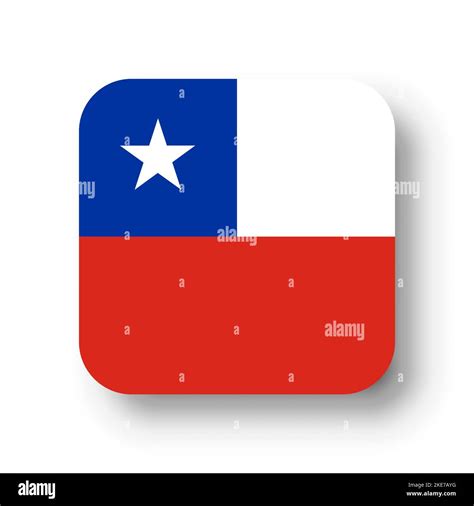 Chile Flag Flat Vector Square With Rounded Corners And Dropped Shadow Stock Vector Image And Art