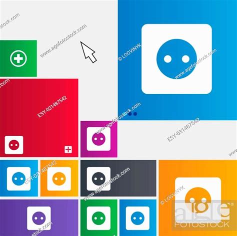 Electric Plug Power Energy Icon Sign Buttons Modern Interface
