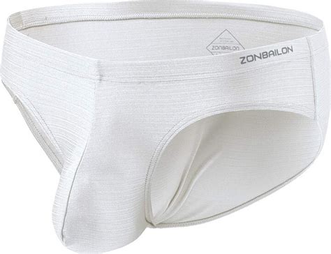 Zonbailon Mens Sexy Underwear Briefs Bulge Enhancing Pouch Silk