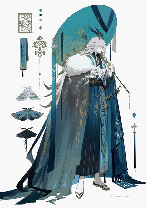 Potettoe Original Highres Boy Bug Cape Closed Eyes Colored Tips From Side Full Body