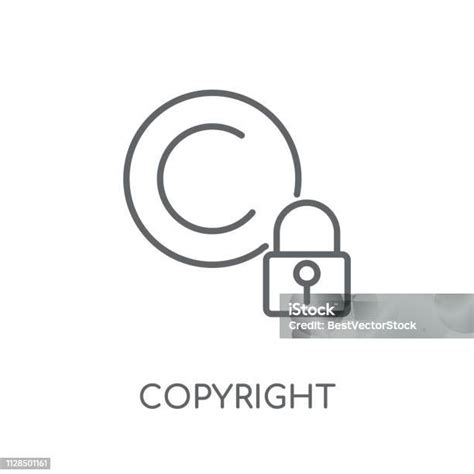 版權線性圖示現代大綱版權標誌概念在白色背景從程式設計收藏向量圖形及更多互聯網圖片 互聯網 保護 商務 Istock