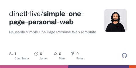 GitHub Dinethlive Simple One Page Personal Web Reusable Simple One