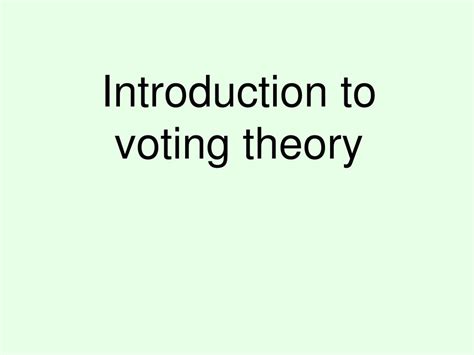 PPT Tutorial Computational Voting Theory PowerPoint Presentation Free Download ID 3864959
