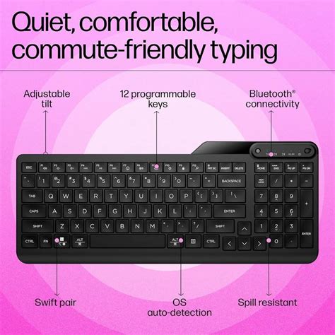 Hp 460 Multi Device Bluetooth Keyboard Multi Os Slim Design Full Numpad 7n7b8aa At Best Price