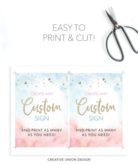 Editable Custom Sign Template Custom Gender Reveal Sign Etsy