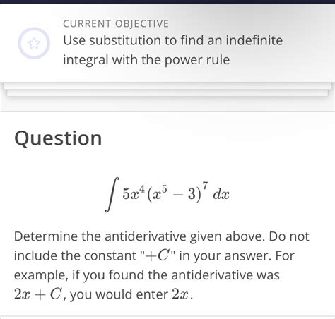 solved current objectiveuse substitution to find an