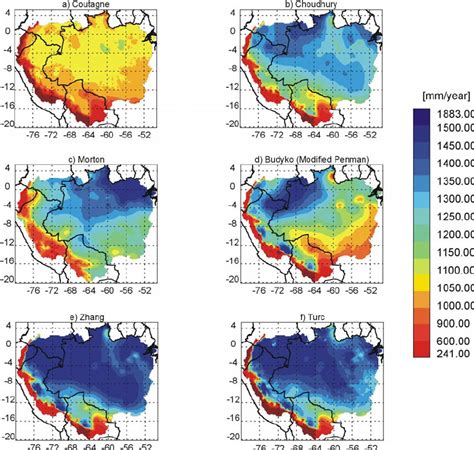 Long Term Average Annual Actual Evapotranspiration Estimated Using The