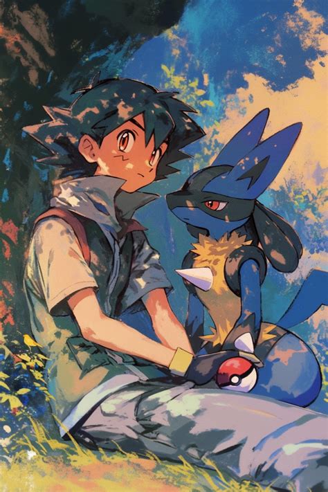 Ash Ketchum And Lucario Pokemon And More Drawn By Spacetime Danbooru