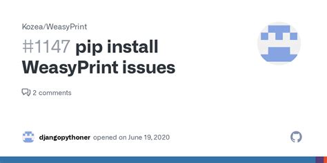 Pip Install WeasyPrint Issues Issue 1147 Kozea WeasyPrint GitHub