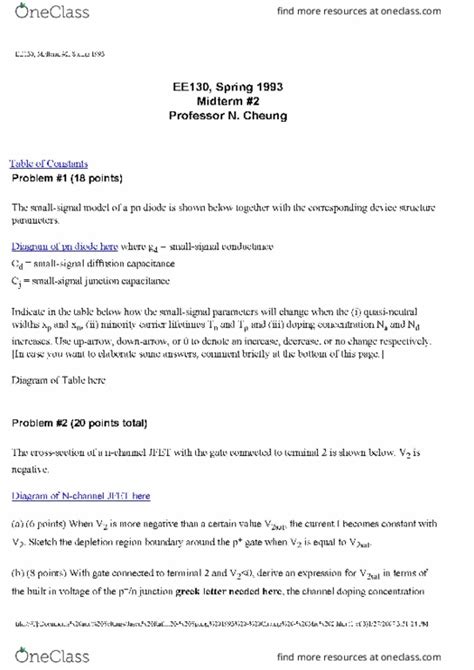 El Eng 130 Midterm Exam 2 Oneclass