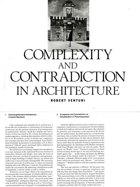 10 Complexity And Contradiction In Architecture Venturi P17 35 Pdf