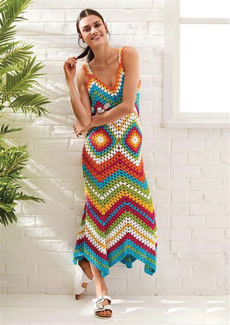 Womens Summer Crochet Colorful Dress Pattern Crochet Summer Dresses