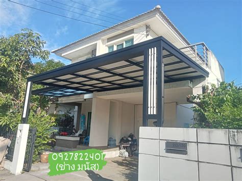 ️ ส่งมอบผลงานหลังคาโรงจอดรถหน้าบ้าน ️ 🚩มุงแผ่น Puโฟม 🚩มุงแผ่นโปร่งแสง 🚩เหล็กทาสีดำด้าน 🚩ตกแต่ง