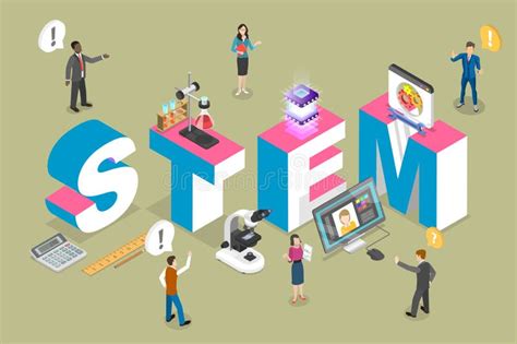 3d Isometric Flat Vector Illustration Of Stem Stock Vector