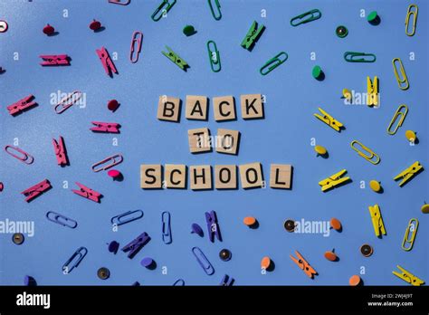 Back To School Message Inscription Text On Wooden Blocks On Creative