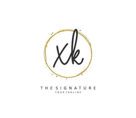 X K Xk Initial Letter Handwriting And Signature Logo A Concept