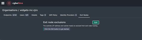 Exit Node Cyberhive Product Documentation