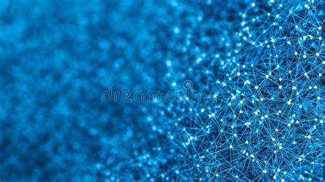 Abstract Blue Network Connection Digital Data Technology Background Complex Structure Web Nodes