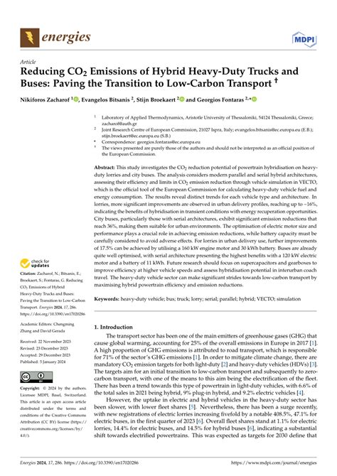Pdf Reducing Co2 Emissions Of Hybrid Heavy Duty Trucks And Buses