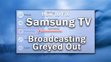 Samsung TV Broadcasting Function Not Available Greyed Out
