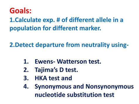 Ppt Lab 11 Test Of Neutrality And Evidence For Selection Powerpoint Presentation Id5673353