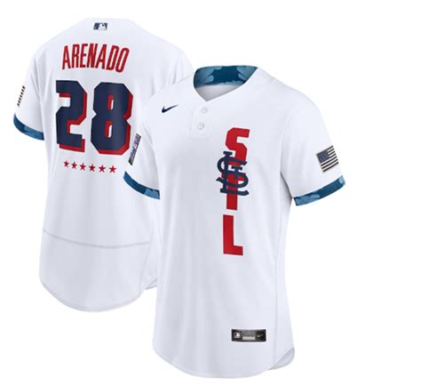 Men S St Louis Cardinals Blank 2021 White All Star Cool Base Stitched