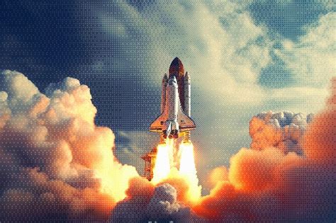 Launching Rocket Photo Retro Effect Free Photo Rawpixel