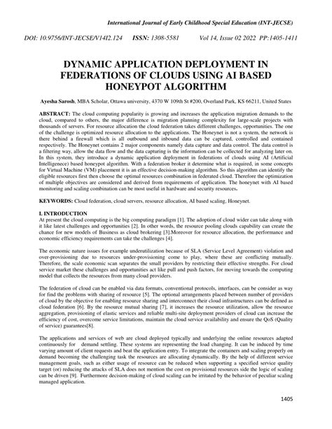 pdf dynamic application deployment in federations of clouds using ai