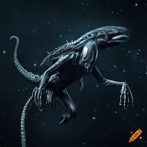 Xenomorph Dragon Floating In Space On Craiyon