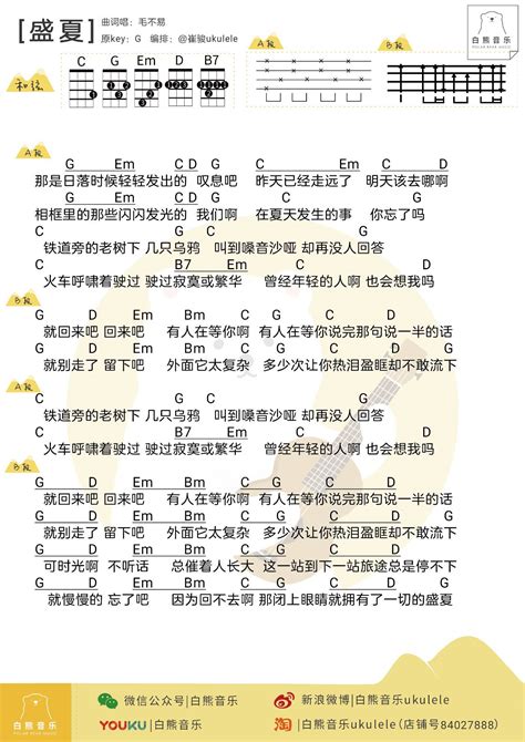 是心动啊尤克里里谱粒光尤克里里抖音尤克里里超简单大山谷图库